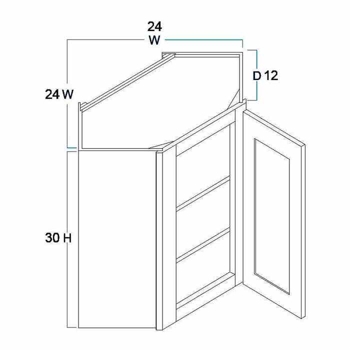 Wall Diagonal Corner Cabinet 24″ x 30″ - Leen cabinets