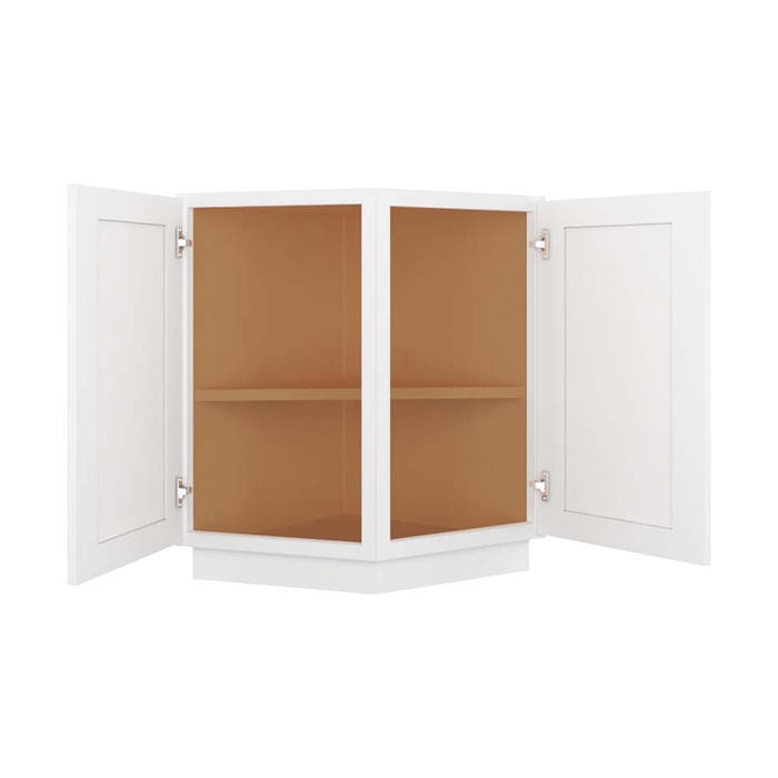 Craftsman White Shaker Angle Base Cabinet 24″ - Leen cabinets