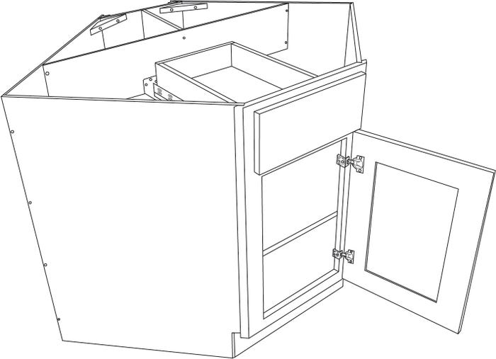 Diagonal Corner Sink Base Cabinet 42″ - Leen cabinets